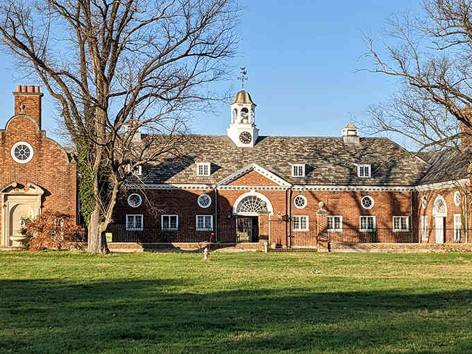 This Georgian Revival stable complex looks like it belongs in the English countryside, not Long Island.