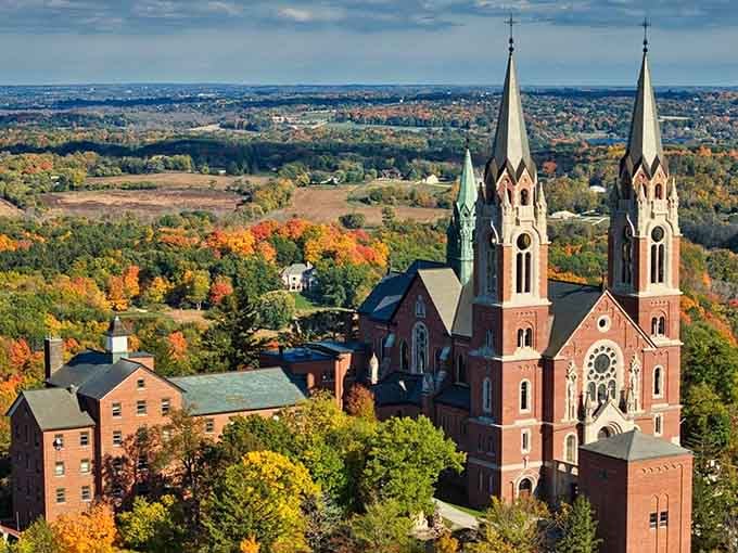 Rising from the Kettle Moraine like a European cathedral that took a wrong turn, Holy Hill commands attention.