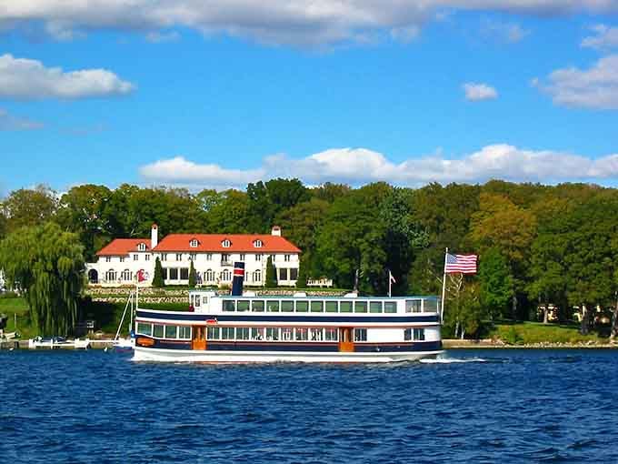 This classic vessel glides across Lake Geneva like it owns the place, because honestly, it kind of does.