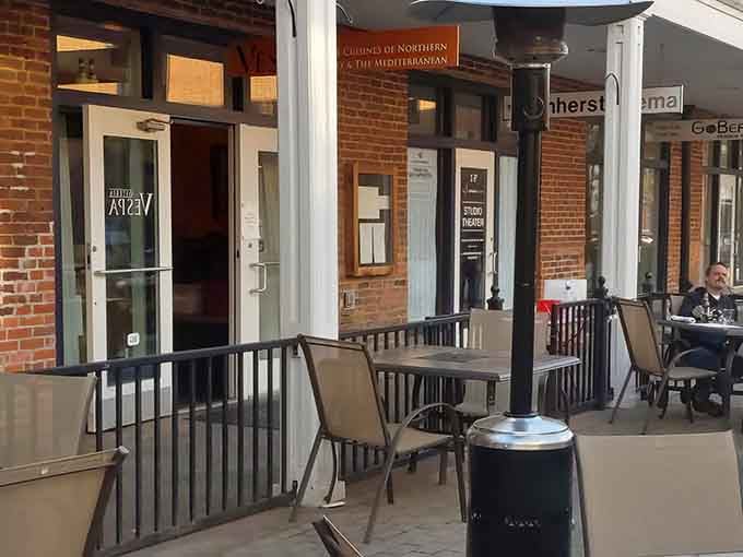 Those outdoor tables are perfect for people-watching while contemplating whether you have room for another course.