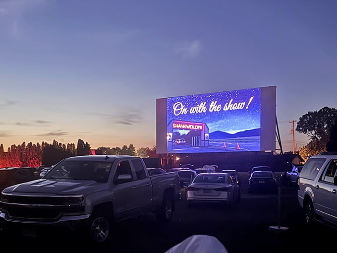 That towering screen against the twilight sky is your portal to movie magic, Pennsylvania style.