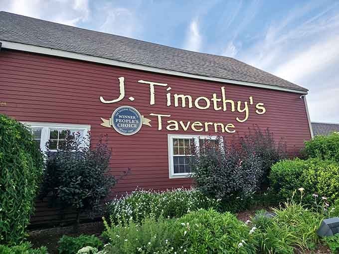 That red barn exterior isn't fooling anyone - inside lies Connecticut's wing paradise waiting to be discovered.