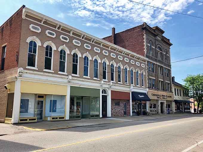 These historic storefronts have witnessed decades of American life, standing proud through every economic season imaginable.
