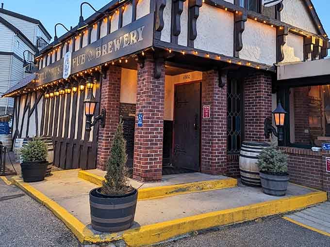 That Tudor-style exterior isn't just architectural eye candy – it's a promise of the British pub experience waiting inside.