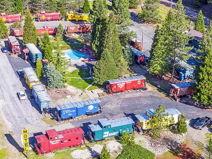 From above, the entire property looks like the world's coolest model train set, except everything is life-sized.