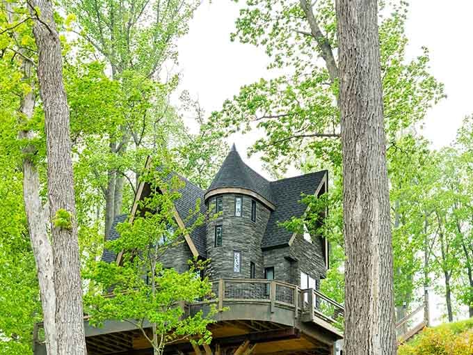 That turret isn't just for show; it's your ticket to feeling like actual royalty in the woods.