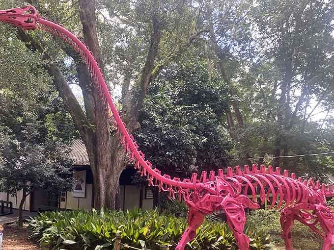 This brachiosaurus chose pink as its signature color, proving that even prehistoric creatures understood the importance of making a bold fashion statement.