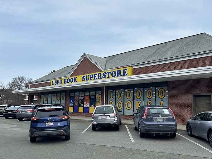 That bold yellow and blue signage isn't whispering, it's announcing a million literary adventures waiting inside.