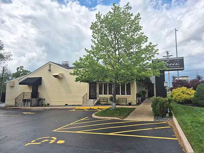 The unassuming exterior hides one of St. Louis's best-kept secrets for serious carnivores seeking prime rib perfection.