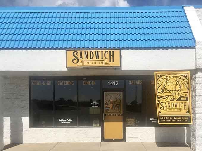 That bright blue roof isn't just catching your eye, it's calling you home to sandwich paradise.