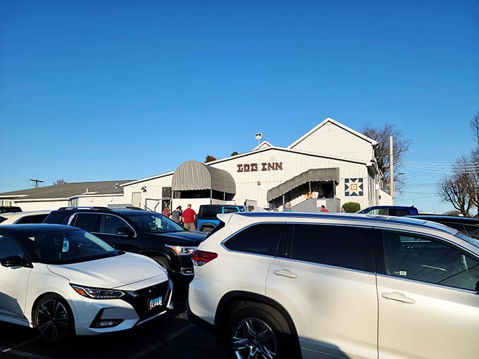When your parking lot is this full on a weekday, you're clearly doing something magnificently right.
