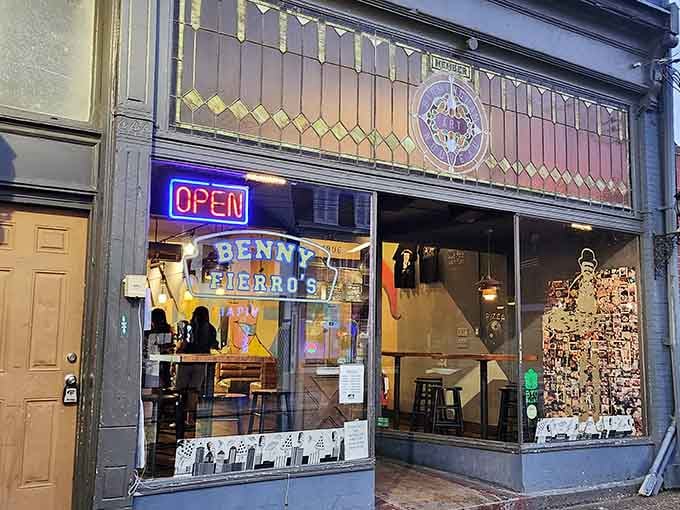 That storefront glow promises something special, and those playful window decorations hint at the fun waiting inside.