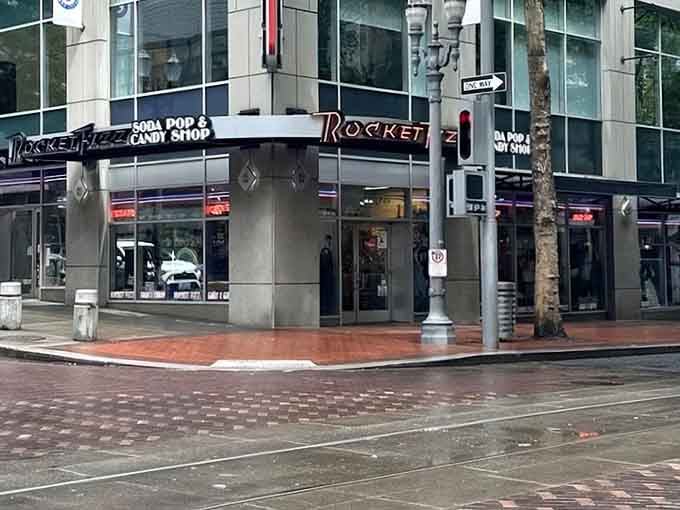 Corner store meets candy wonderland in downtown Portland, where sugar dreams become fizzy reality.