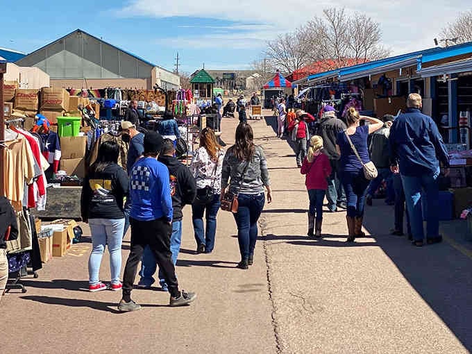 Weekend warriors navigate aisles of possibility, where one person's castoff becomes another's can't-live-without treasure for under twenty bucks.