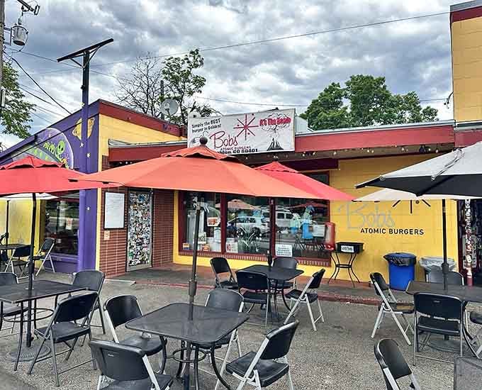 That retro yellow and red exterior isn't just for show; it's a beacon calling burger lovers home.