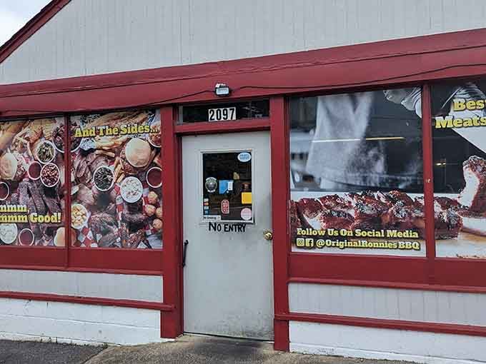 The "No Entry" sign means business, but those mouthwatering window displays make waiting at the order window worthwhile.