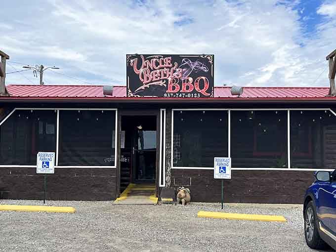 More than just a colorful landmark, that bright red roof serves as a homing beacon for folks who know exactly where to find the best barbecue in town.