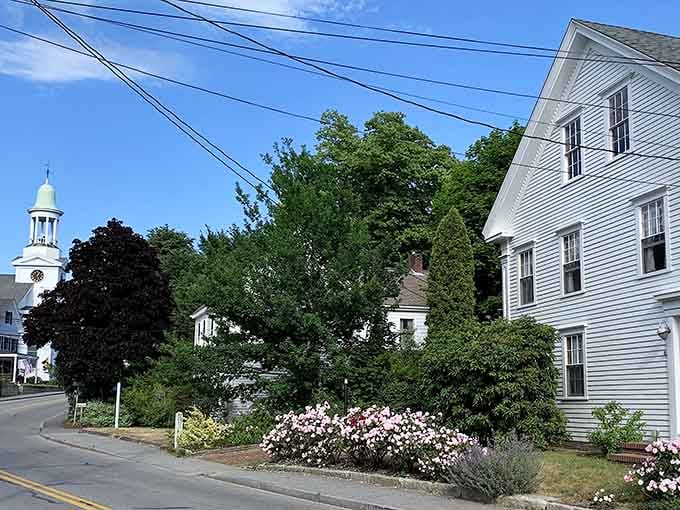 Admire the elegant white clapboard houses and historic steeples that line the quiet, sun-drenched roads of this beautiful Massachusetts village.