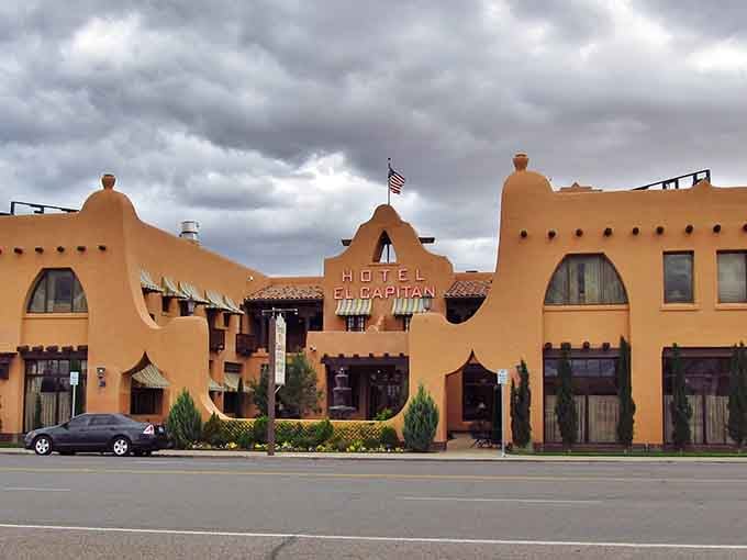 Hotel El Capitan's adobe-style architecture proves that desert towns know how to make a dramatic first impression.