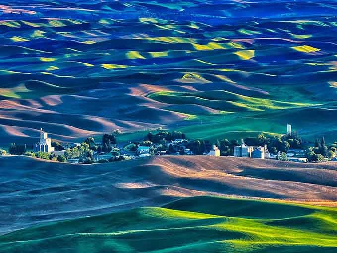 The Palouse hills roll like a watercolor painting that forgot to stop, proving nature doesn't need filters to look stunning.