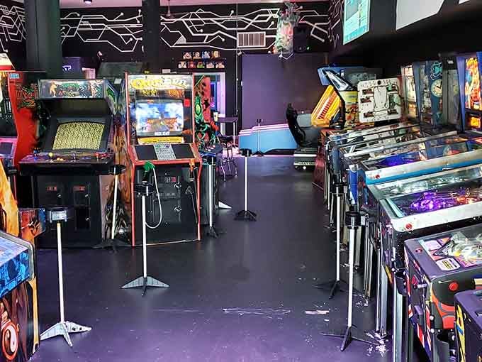 Rows of glowing arcade games stand like old friends waiting to remind you that some joys never get old.