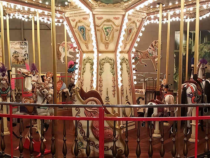 That ornate carousel isn't just spinning, it's practically begging you to relive your childhood glory days.