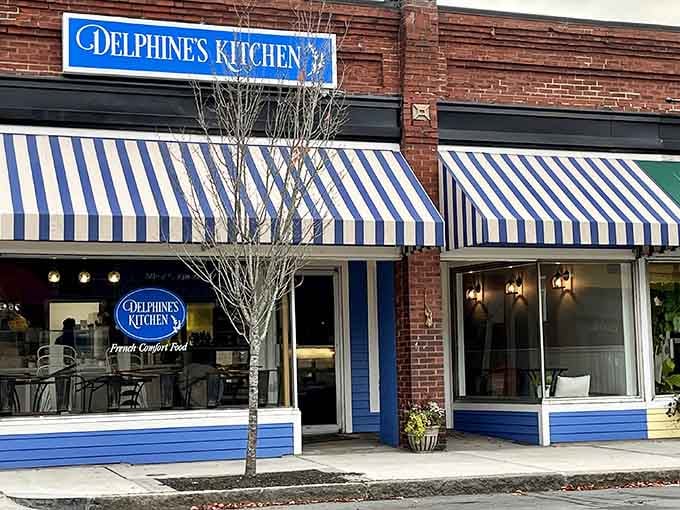 Those blue and white striped awnings aren't just charming, they're your passport to France without the airfare.