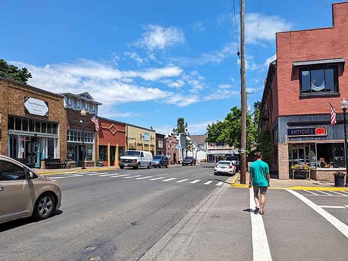 Main Street Brownsville looks like someone hit pause on 1890 and nobody's complained since then.