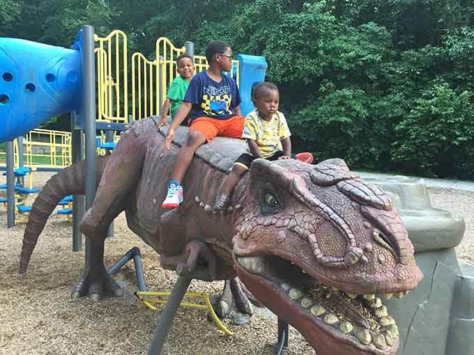 Three young paleontologists discover that dinosaur rides beat any theme park attraction, no height requirements or long lines needed.