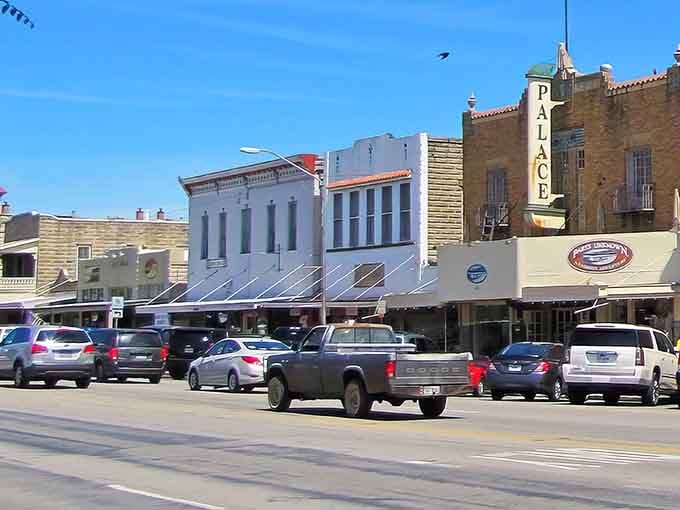 Main Street Fredericksburg looks like someone photoshopped a German village onto a Texas postcard and somehow made it real.