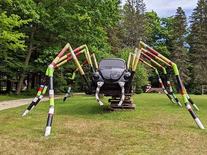 When spiders get supersized with car parts, even arachnophobes have to admit the engineering is pretty spectacular.