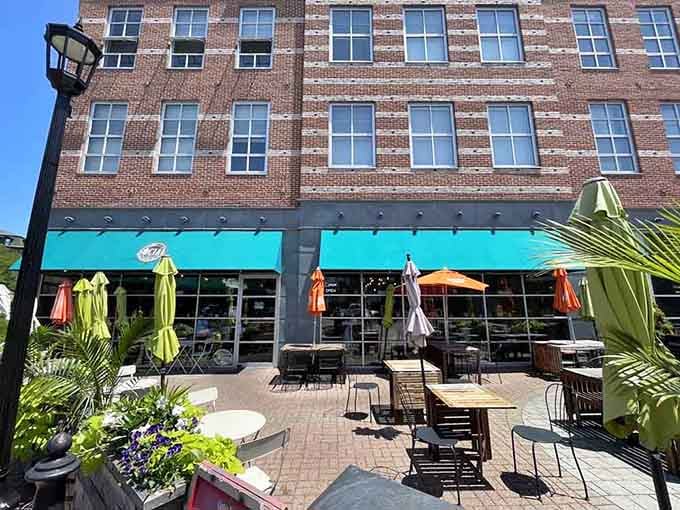 Those turquoise awnings aren't just pretty &ndash; they're beacons guiding you to hot chocolate paradise in downtown Norwalk.