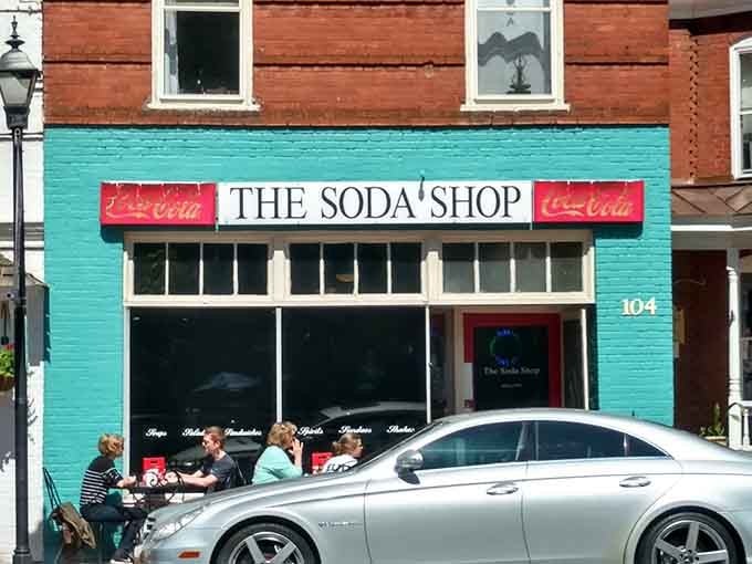 That turquoise facade isn't just paint, it's a time machine disguised as a building on Main Street.