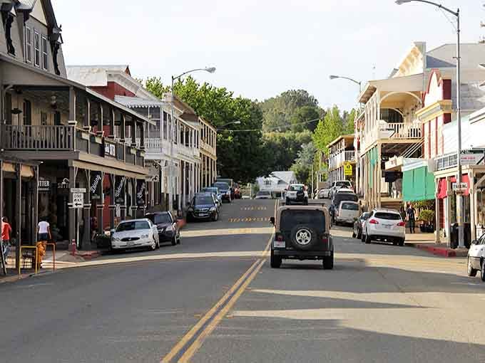 Main Street looks like it wandered off a Western movie set and decided to stay forever.
