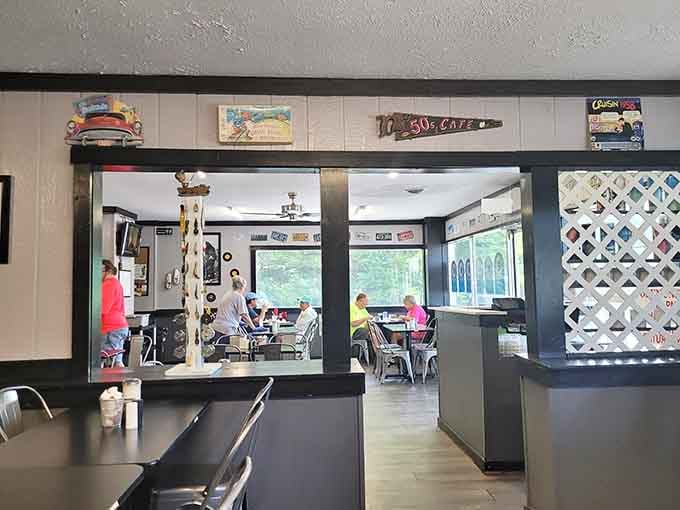 Multiple dining spaces mean there's always room for one more hungry soul seeking that perfect diner experience today.