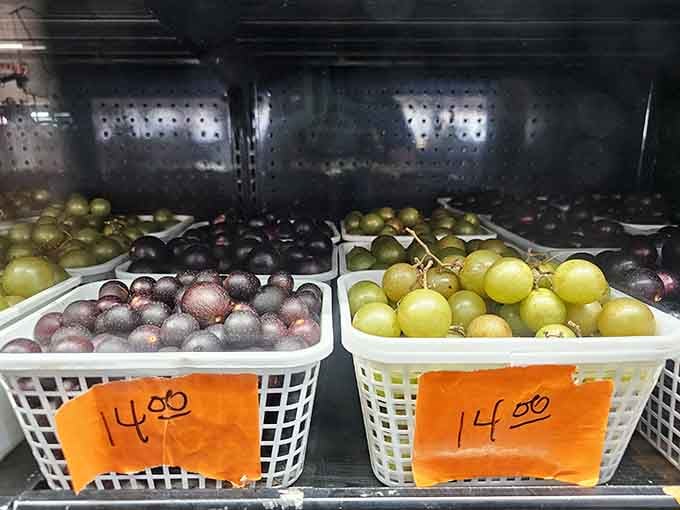Fresh grapes in multiple varieties, because apparently choosing just one color of grape is for amateurs.