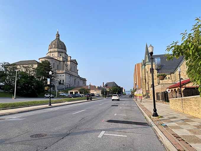 Wide streets, mountain backdrop, historic architecture; this is what cities looked like when people actually designed them for humans.