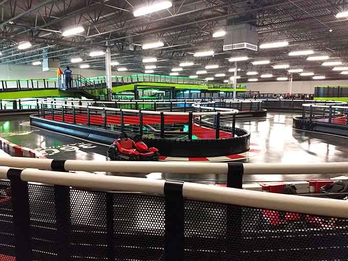 From this angle, you can truly appreciate the engineering marvel that makes this three-story track so special.