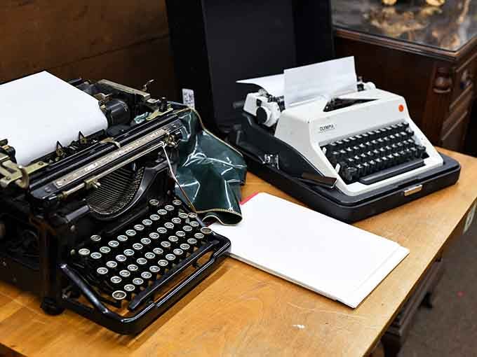 Manual typewriters that demanded actual effort to write, back when deleting meant starting completely over with paper.
