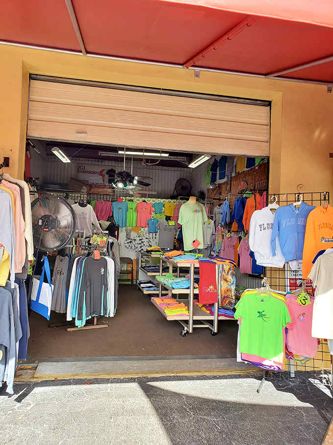 Colorful clothing beckoning from this vendor stall like a rainbow decided to open a retail operation in Stuart.