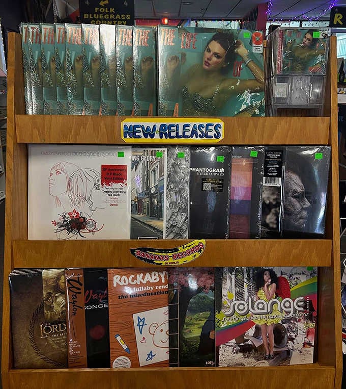 New releases share space with decades-old pressings, creating conversations across generations of recorded sound.