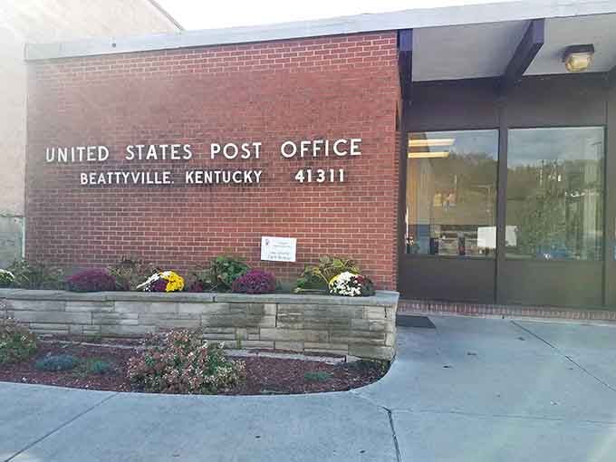 The post office stands as proof that some government buildings can actually look welcoming instead of intimidating bureaucrats.