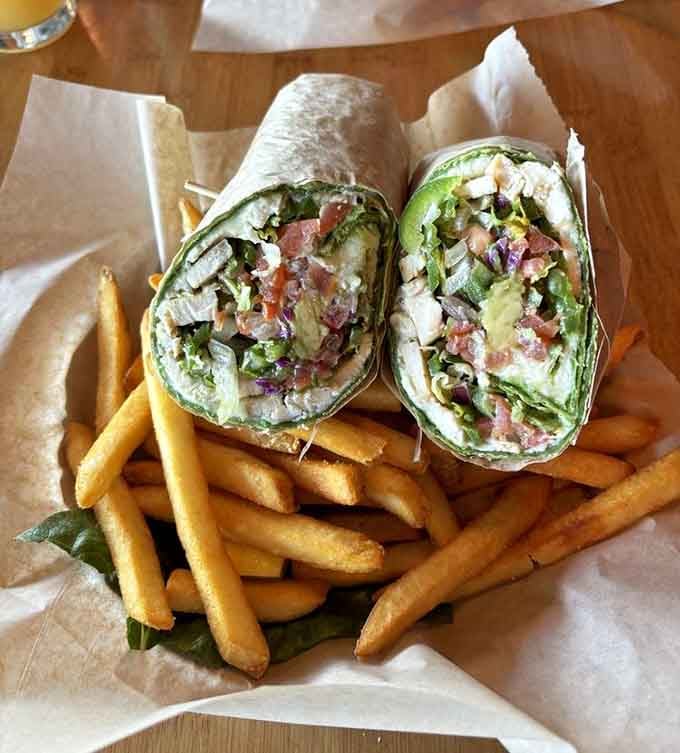 Even the tacos get the fresh treatment here, wrapped up tight and ready to deliver flavor with every single bite.