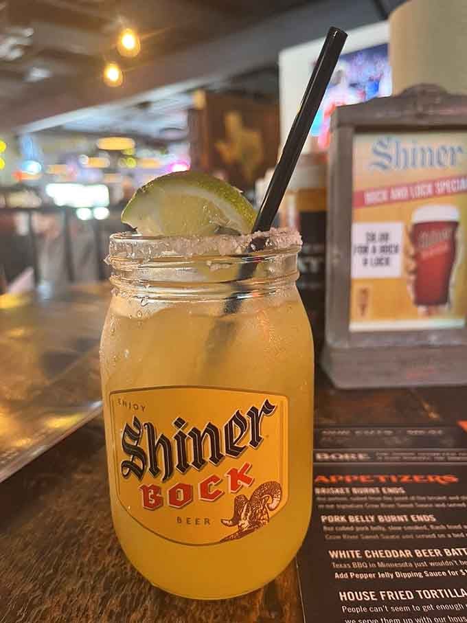 A Shiner Bock mason jar with lime says Texas hospitality found a happy home in Minnesota's barbecue scene.