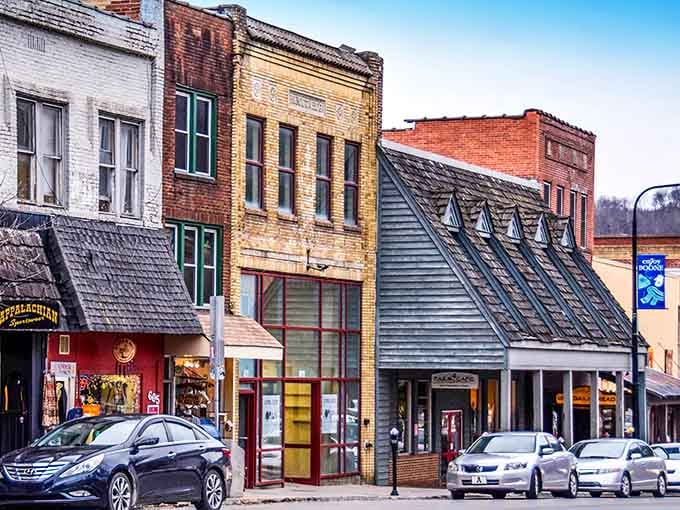 Colorful facades create a Main Street postcard that you're actually standing in, not just buying.
