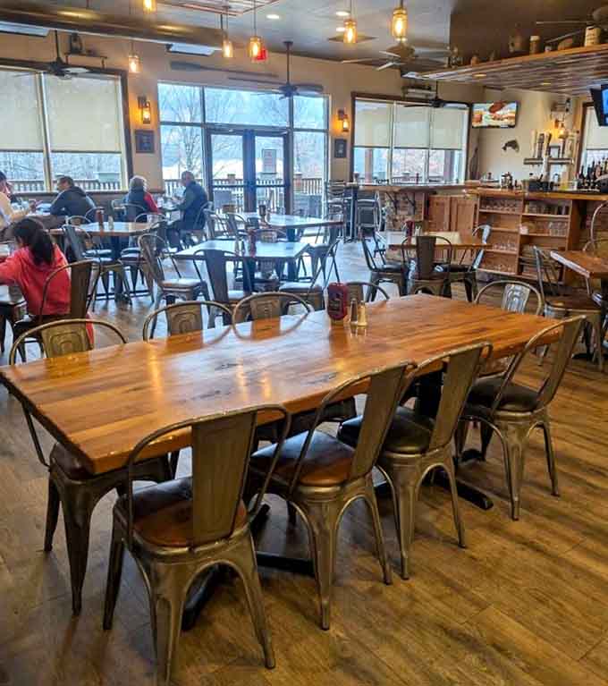 Long communal tables and rustic charm create the perfect setting for sharing stories, minus the campfire smoke in your eyes.