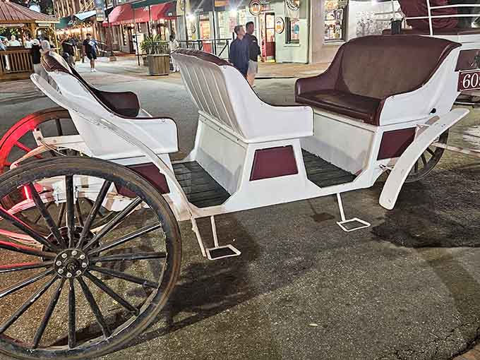 These elegant carriages offer seating that's infinitely more charming than any rideshare app could ever provide.