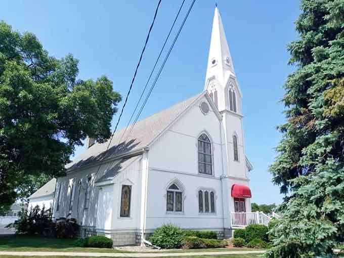 This pristine white church stands as a testament to Caseville's heritage, its steeple pointing heavenward like a spiritual exclamation point.