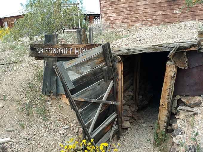 The Griffen Drift Mine entrance sits waiting, another portal into the mountain's secrets and the miners' daily reality.