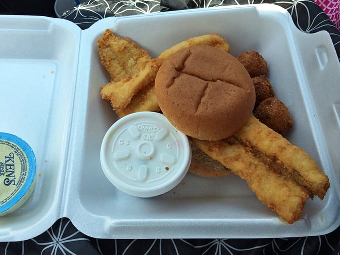 The whitefish special with tartar sauce and hushpuppies, comfort food that actually comforts your soul.